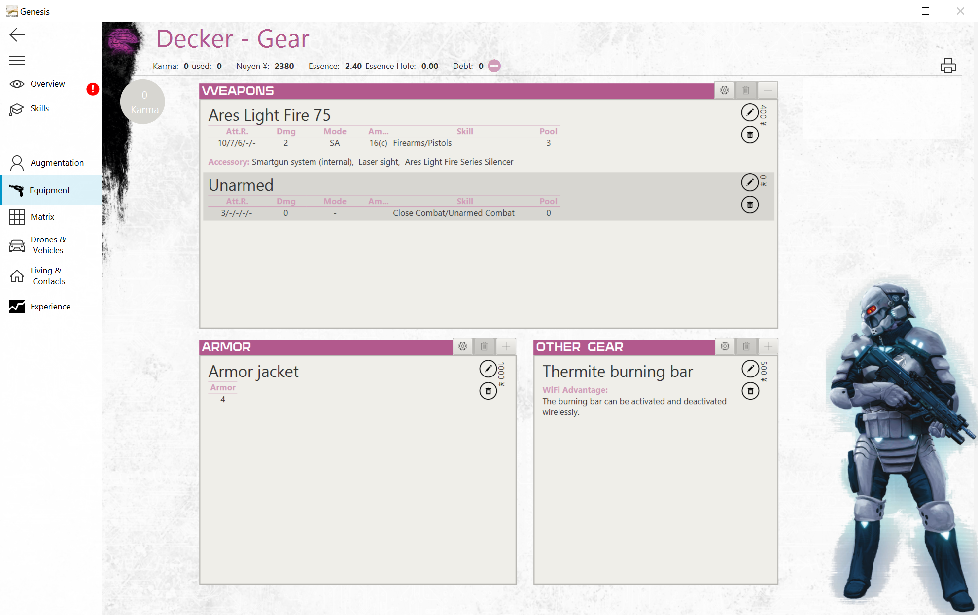 Shadowrun 6 – RPGFramework – A roleplaying toolset