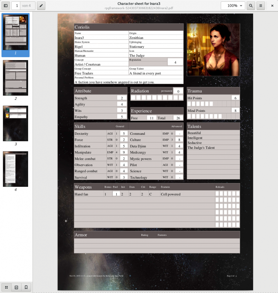Coriolis – RPGFramework – A roleplaying toolset